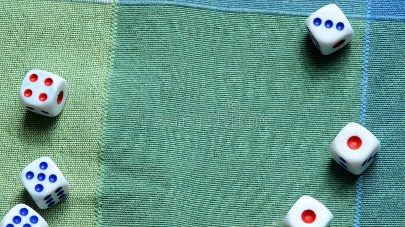 A Few Small Game Dice Showing Different Random Numbers, Copy Space ...