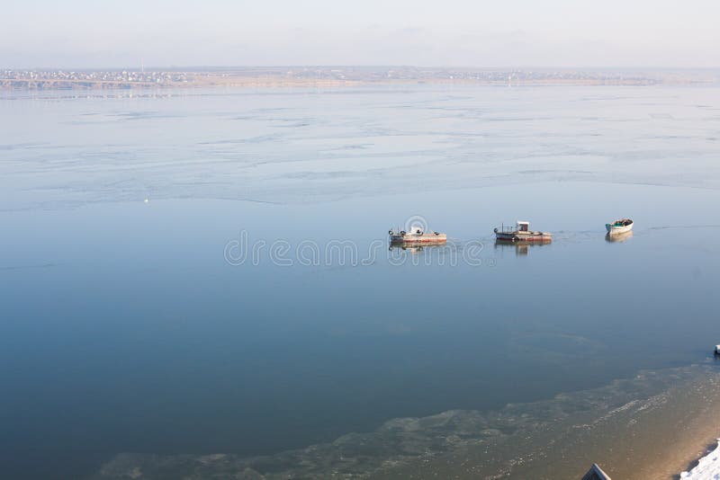 A Few Small Ships in the Sea Near Coast Stock Image - Image of harbor ...