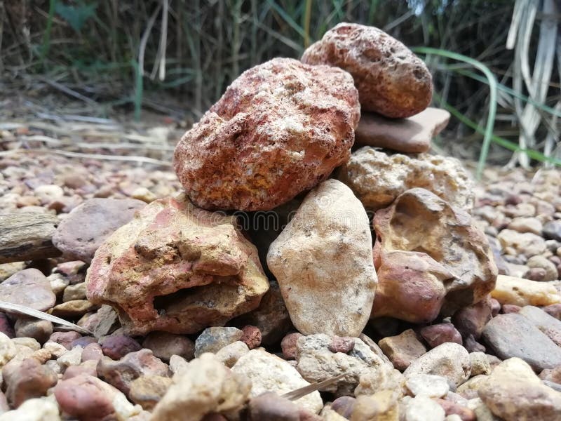 Stones are Piled on Top of Each Other To Show the Way Stock Photo ...