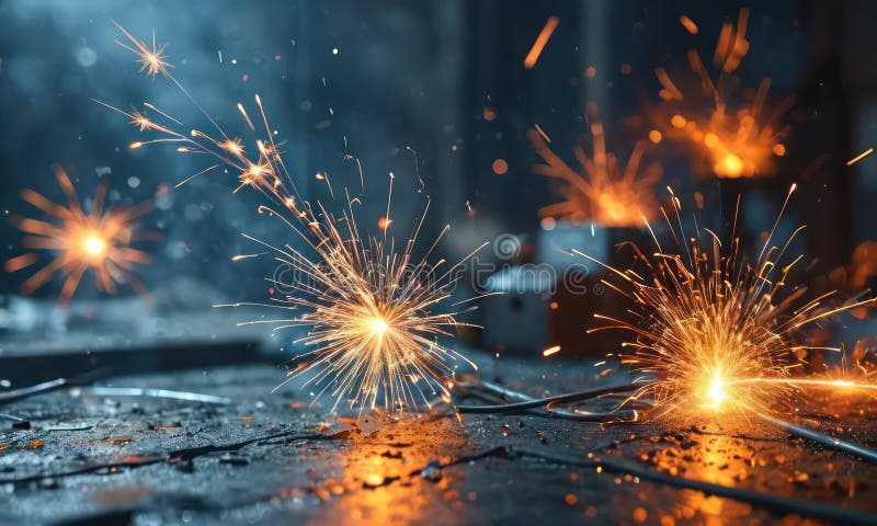 A Few Sparks are Flying from a Firecracker, and a Few More are Flying ...