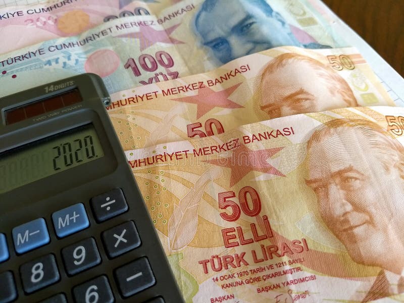 A Few Turkish Lira Banknotes on the Table Stock Image - Image of cash ...