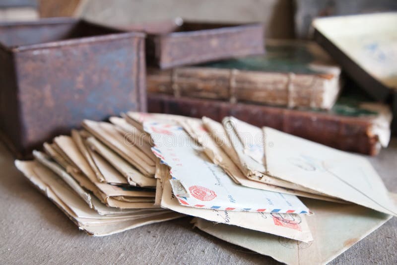 Stack of old letters stock photo. Image of mail, brown - 29153620