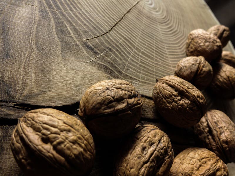 Few Walnuts on Wooden Table Stock Photo - Image of walnuts, healthy ...