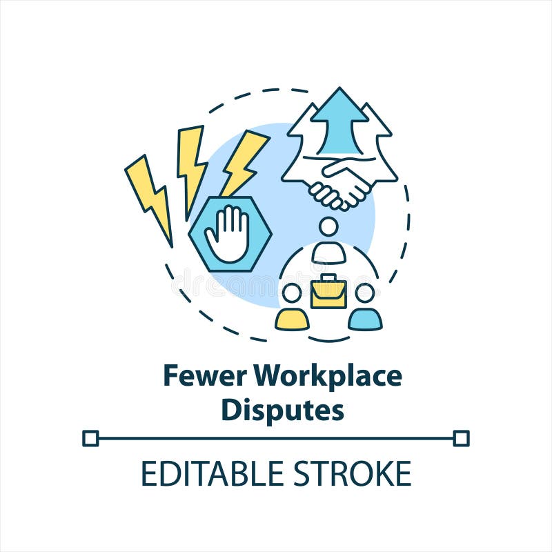 Fewer Workplace Disputes Concept Icon Stock Vector - Illustration of ...