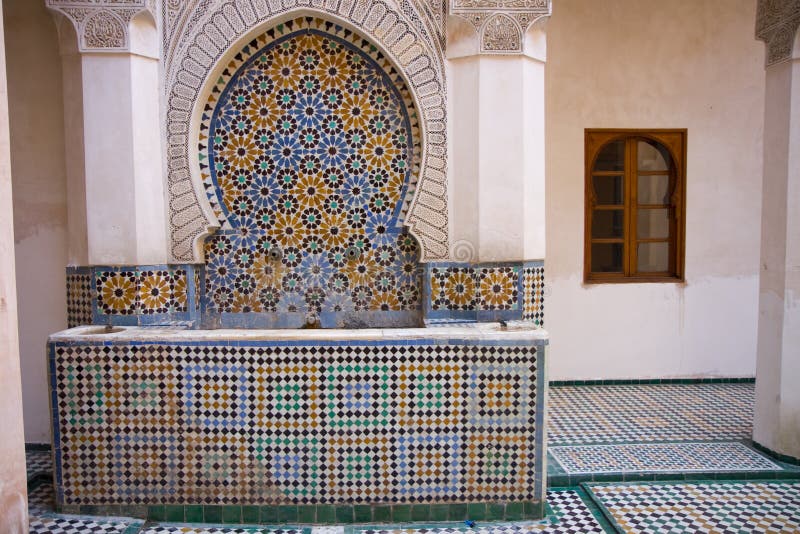 Fez building in morocco stock image. Image of africa - 74174155