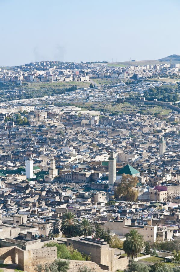 Fez General View at Morocco Stock Image - Image of architecture ...
