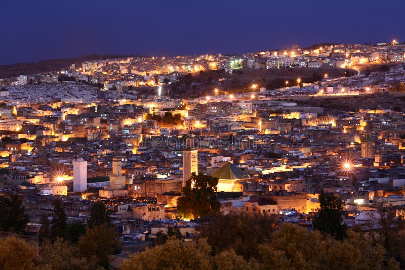 Fez at night stock image. Image of travelling, mosque - 51240911