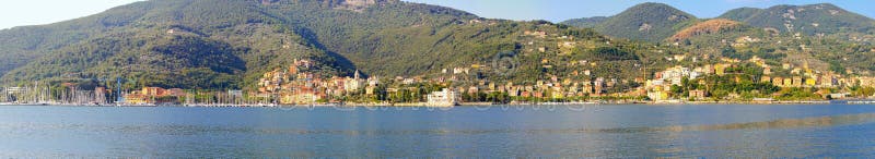 Fezzano panorama stock image. Image of liguria, destination - 98365369