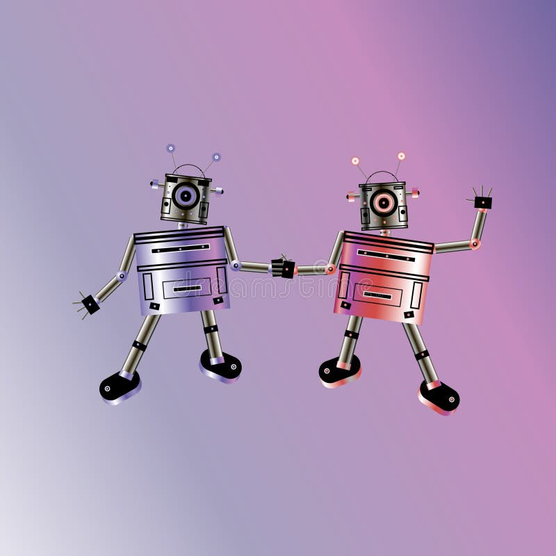 Couple Of Robots stock vector. Illustration of looking - 70059947
