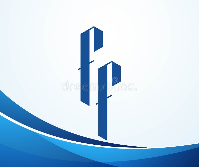 FF Alphabet Letter Logo Design Template Elements Stock Vector ...