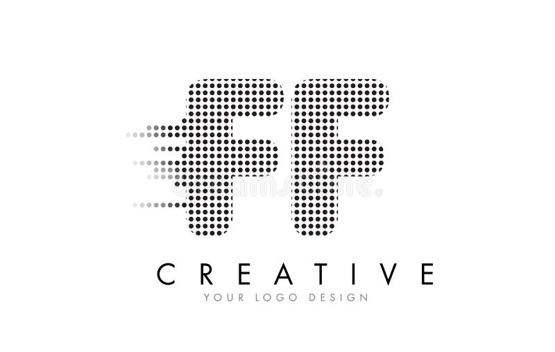 FF F F Letter Logo with Black Dots and Trails. Stock Vector ...