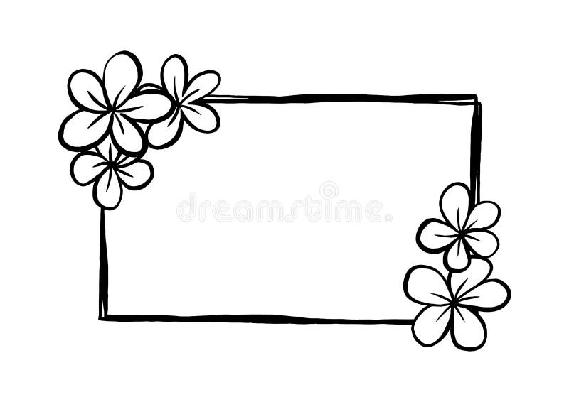 FF106 Flowers Rectangle Frame Stock Vector - Illustration of elegance ...