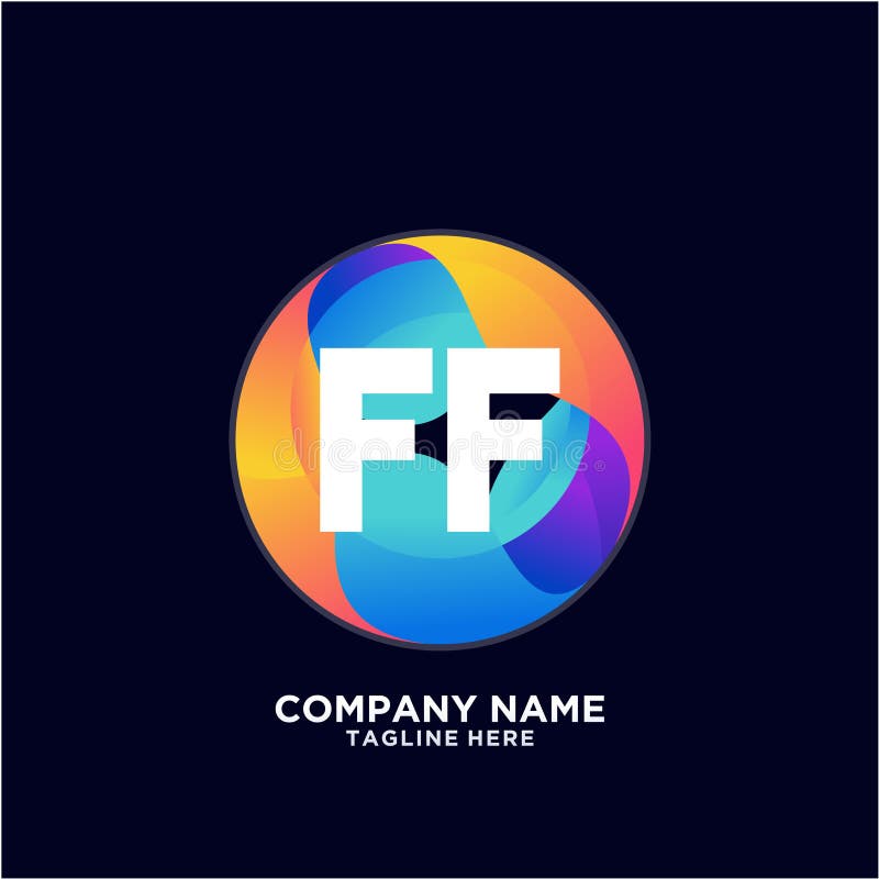 FF Initial Logo with Colorful Circle Template Vector Stock Vector ...