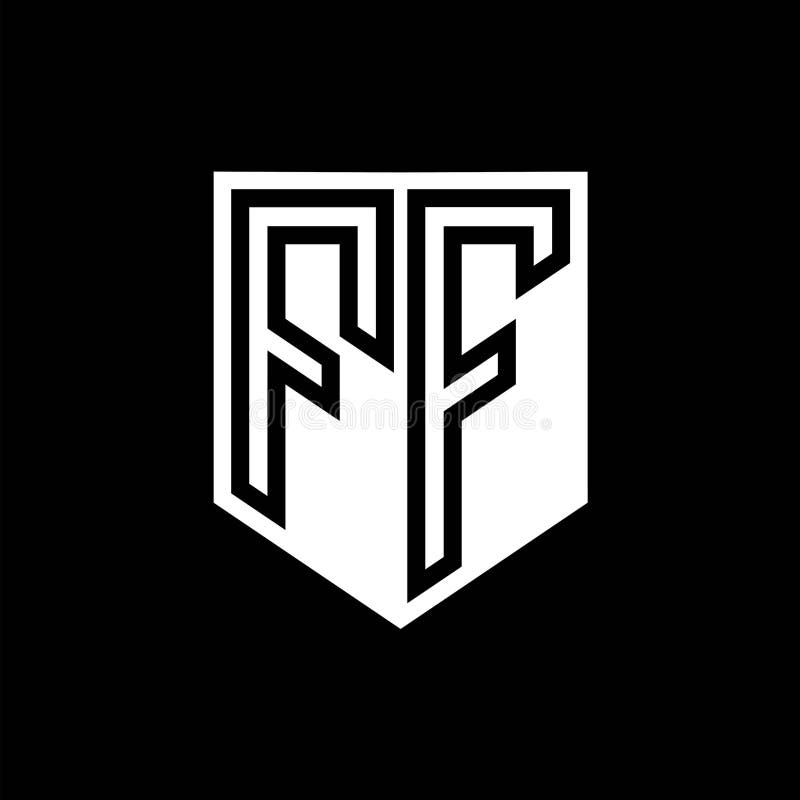 FF Logo Monogram Shield Geometric Black Line Inside White Shield Color ...