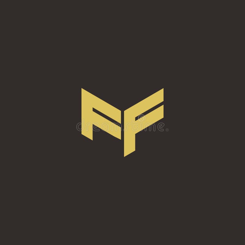 FF Logo Letter Initial Logo Designs Template with Gold and Black ...