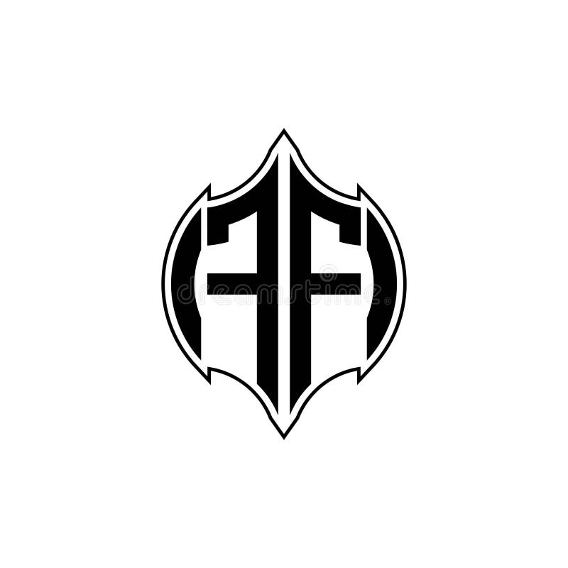 FF Logo Monogram Geometric Shield Shape Style Stock Vector ...
