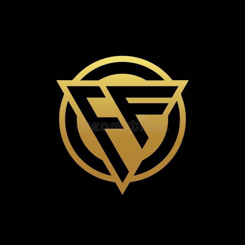 FF Logo Monogram with Triangle Shape and Circle Rounded Isolated on ...