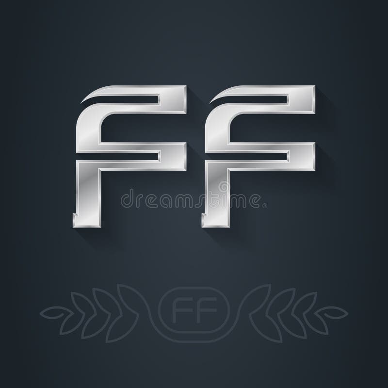 FF - Metallic 3d Icon or Logotype Template. Vector Design Element with ...