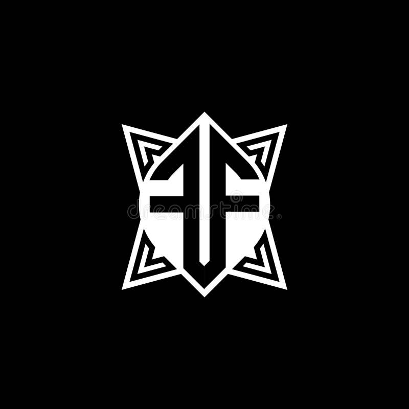 FF Monogram Letter Geometric Star Style Stock Vector - Illustration of ...