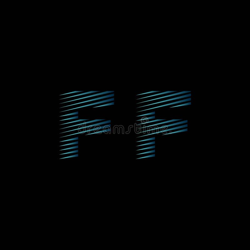FF Monogram Lines Style Blue Light Vector Stock Vector - Illustration ...