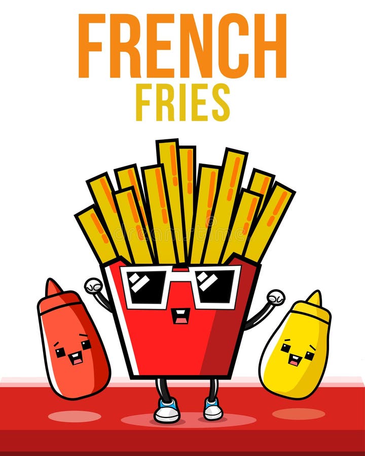 French Fries Poster. French Fries with Ketchup and Mayonnaise ...