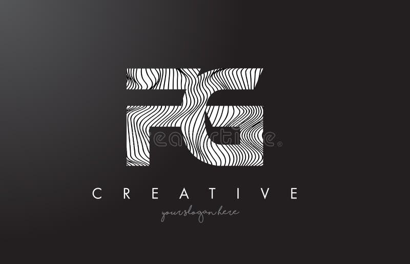 FG F G Letter Logo with Zebra Lines Texture Design Vector. Stock Vector ...