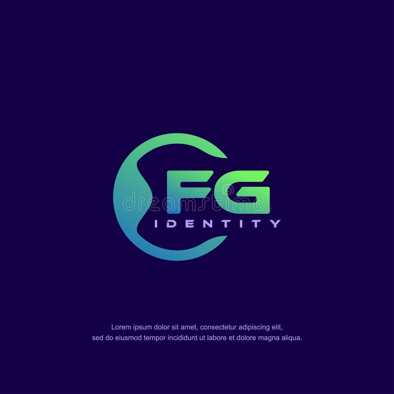 FG Initial Letter Circular Line Logo Template Vector with Gradient ...