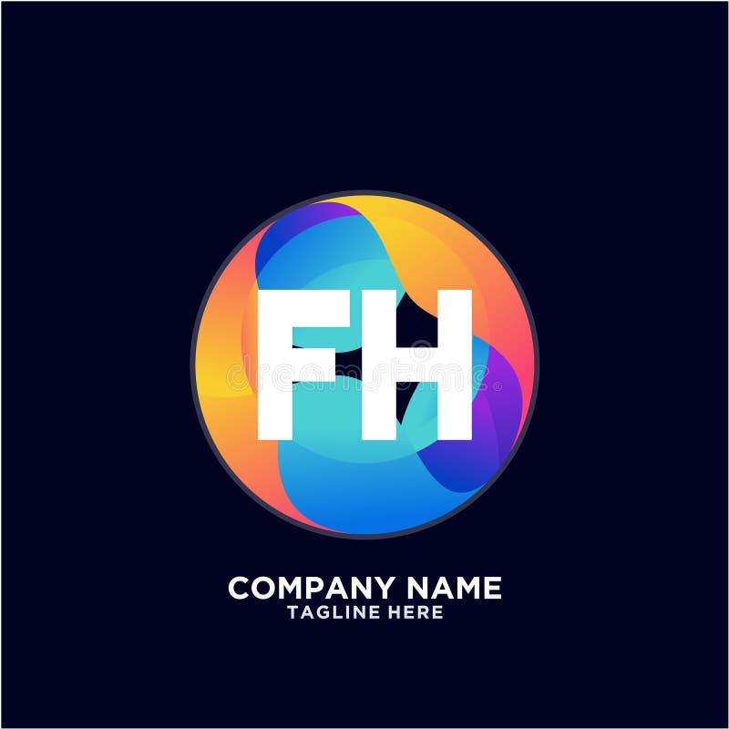 FH Initial Logo with Colorful Circle Template Vector Stock Vector ...