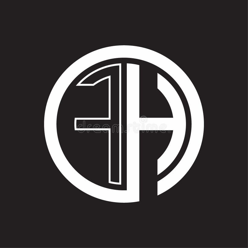 FH Logo with Circle Rounded Negative Space Design Template Stock Vector ...