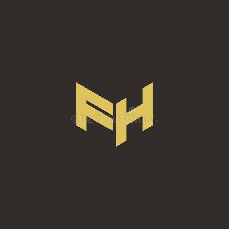 FH Logo Letter Initial Logo Designs Template with Gold and Black ...
