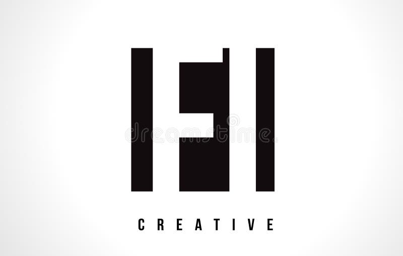 FI F I White Letter Logo Design with Black Square. Stock Vector ...