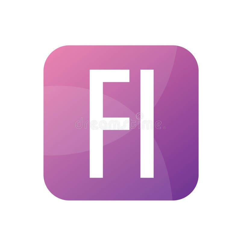 FI Letter Logo Design with Simple Style Stock Vector - Illustration of ...