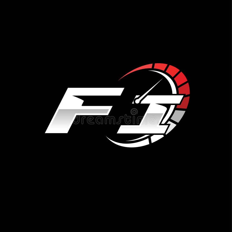 FI Logo Letter Speed Meter Racing Style Stock Vector - Illustration of ...