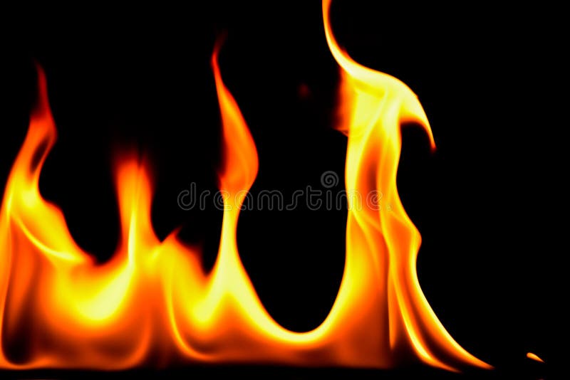 Fiamma Del Fuoco Su Fondo Nero Immagine Stock - Immagine di accendere ...