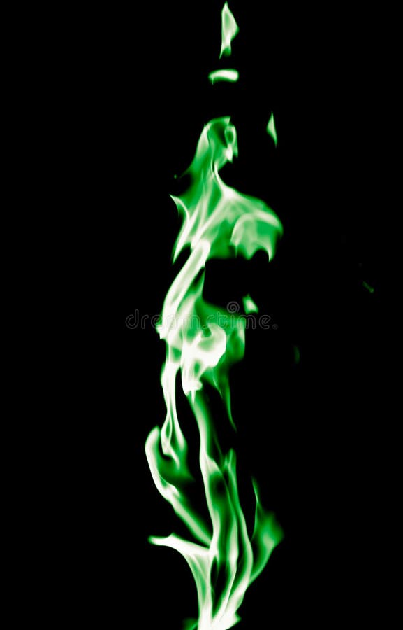Fiamma Verde Di Fuoco Su Un Fondo Nero Fotografia Stock - Immagine di ...