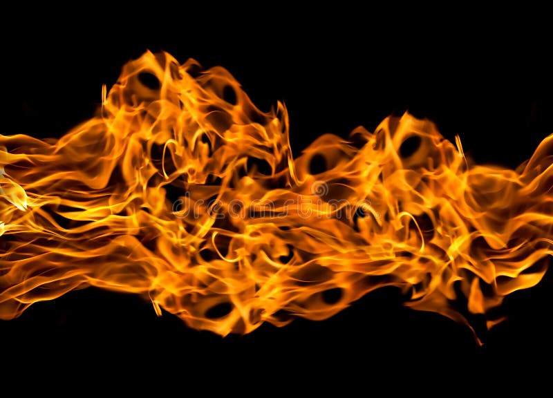 Fiamme del fuoco sul nero fotografia stock. Immagine di calore - 31991432