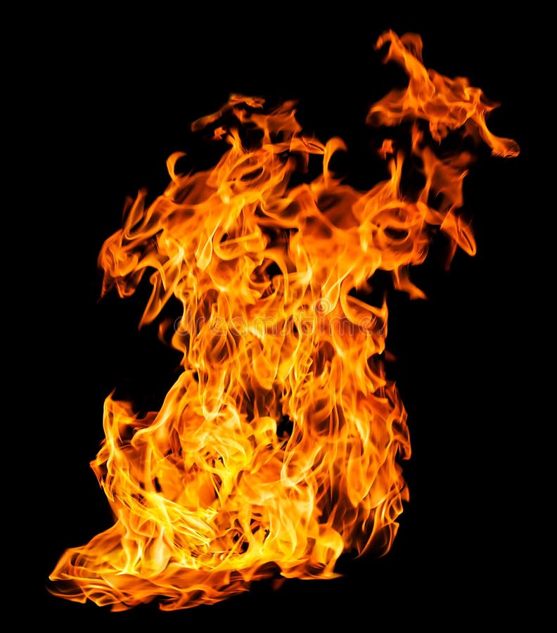 Fiamme del fuoco sul nero fotografia stock. Immagine di calore - 31991432