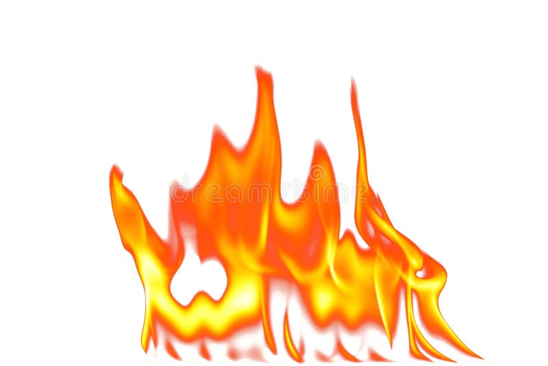 Il Fuoco Rosso Ed Arancio Fiammeggia Su Fondo Bianco Fotografia Stock ...