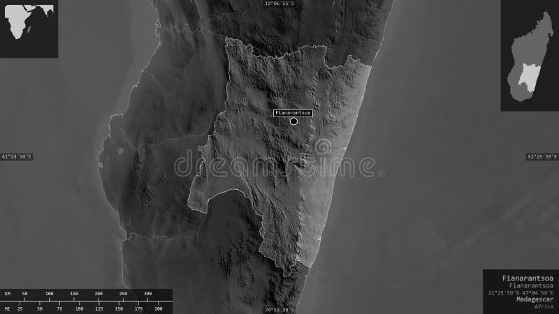 Fianarantsoa, Madagascar - Composition. Grayscale Stock Illustration ...