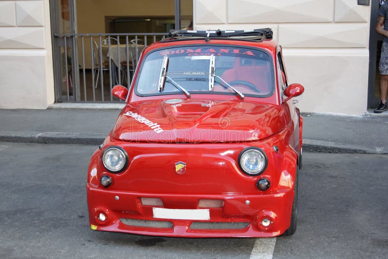 Fiat 500 abarth red editorial photography. Image of italian - 46097892