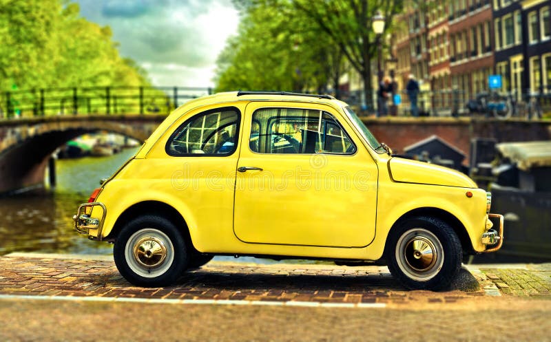Fiat Retro Viejo 500 En La Calle De Roma Imagen Blanco Y Negro Foto de ...