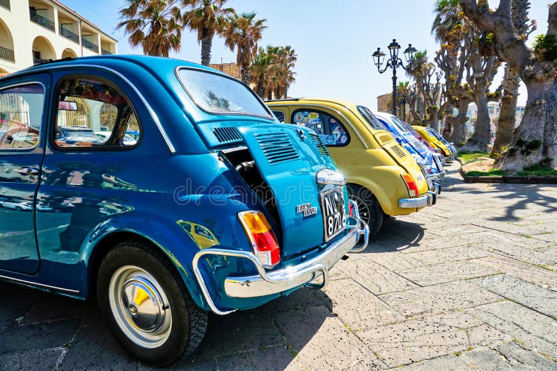 A Parade of Multicolor Fiat 500, the True Italian Style Editorial Stock ...