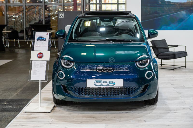 Fiat 500 Premiere at a Motor Show, 2022 Model, Front View Editorial ...