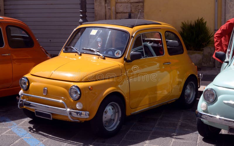 Fiat 500 vintage editorial photography. Image of means - 141418482