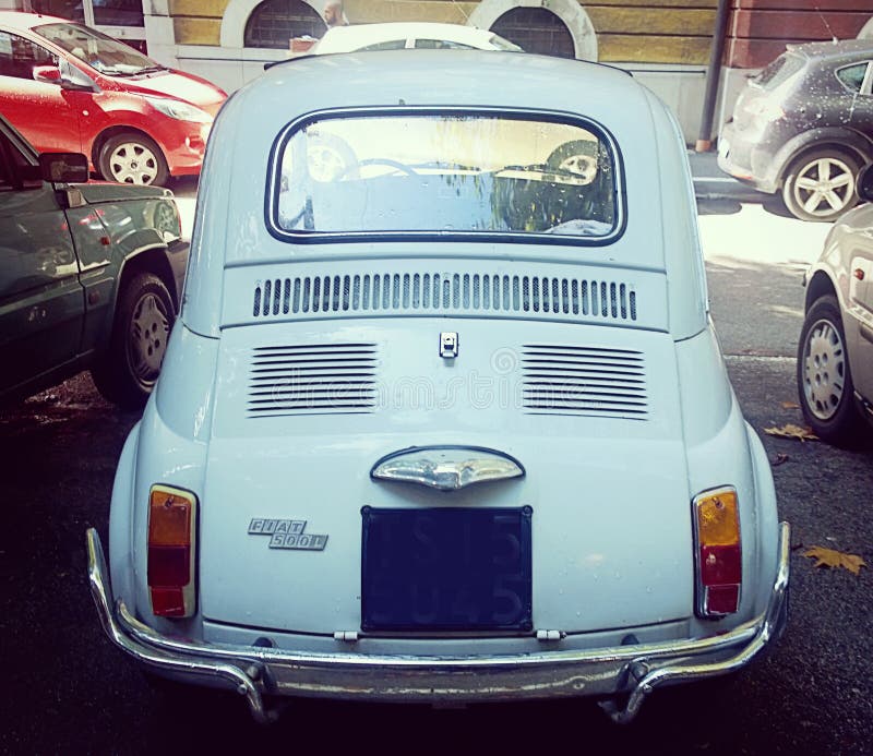 Fiat 500 white front view editorial stock photo. Image of italian ...