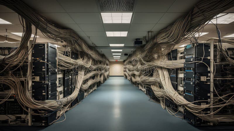 Fiber cable networking stock illustration. Illustration of router ...