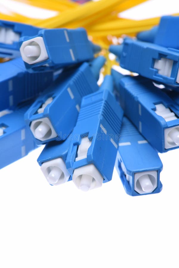 Fiber Cables Sc Connectors Closeup Stock Photo - Image of link, connect ...