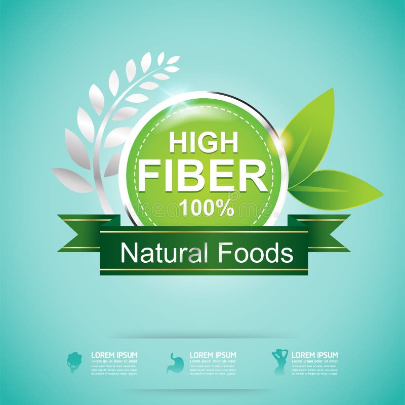 Fiber in Foods Slim Shape and Vitamin Concept Label Vector Stock Vector ...