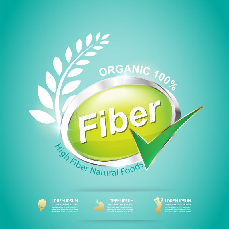 Fiber in Foods Slim Shape and Vitamin Concept Label Vector Stock Vector ...