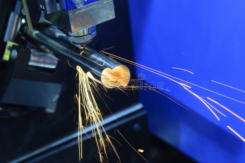 The Fiber Laser Cutting Machine Stock Image - Image of industry, blaze ...